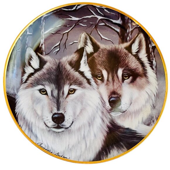 The Franklin Mint | Art | Wolf Plate Eyes Of Winter By Cassandra Graham ...